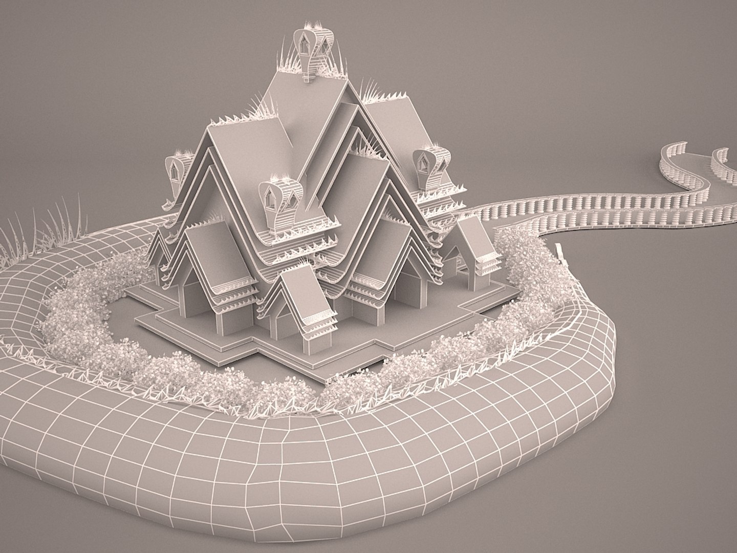 3D Model Chinese Thailand Temple - TurboSquid 1487653