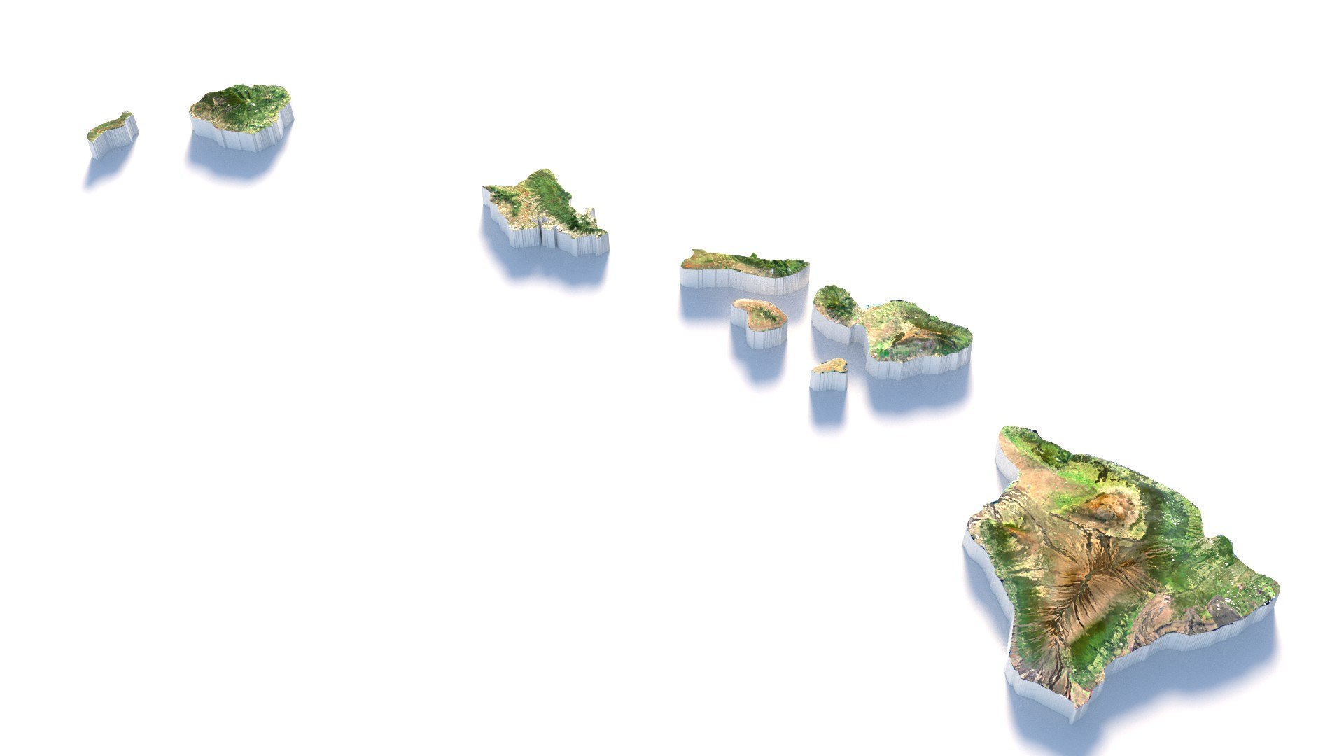 Hawaii Terrain Map 3D Model - TurboSquid 2336076