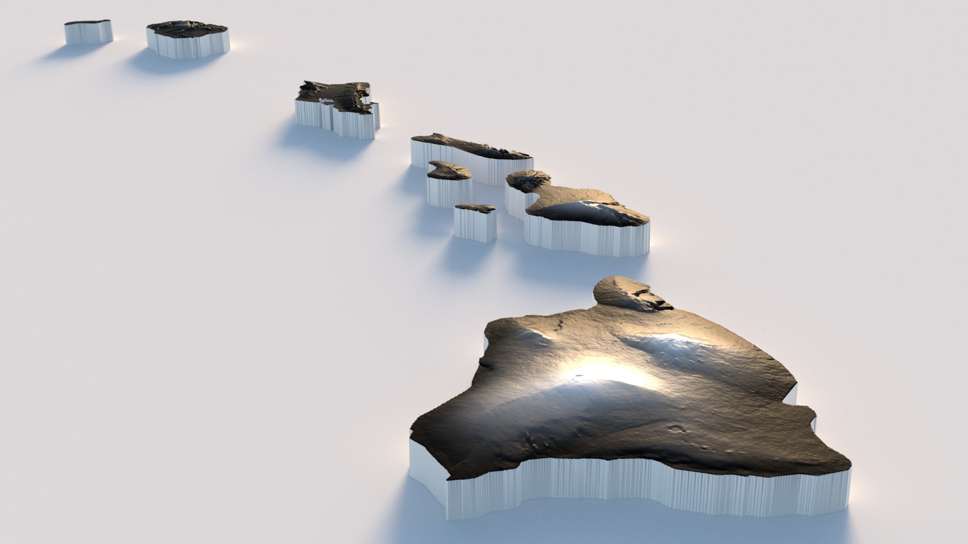 Hawaii Terrain Map 3D Model - TurboSquid 2336076
