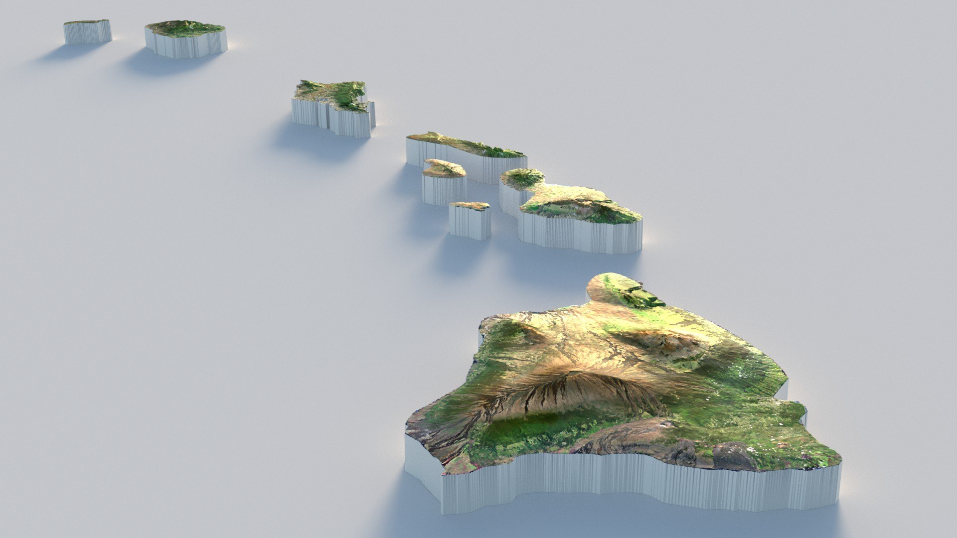 Hawaii Terrain Map 3D Model - TurboSquid 2336076