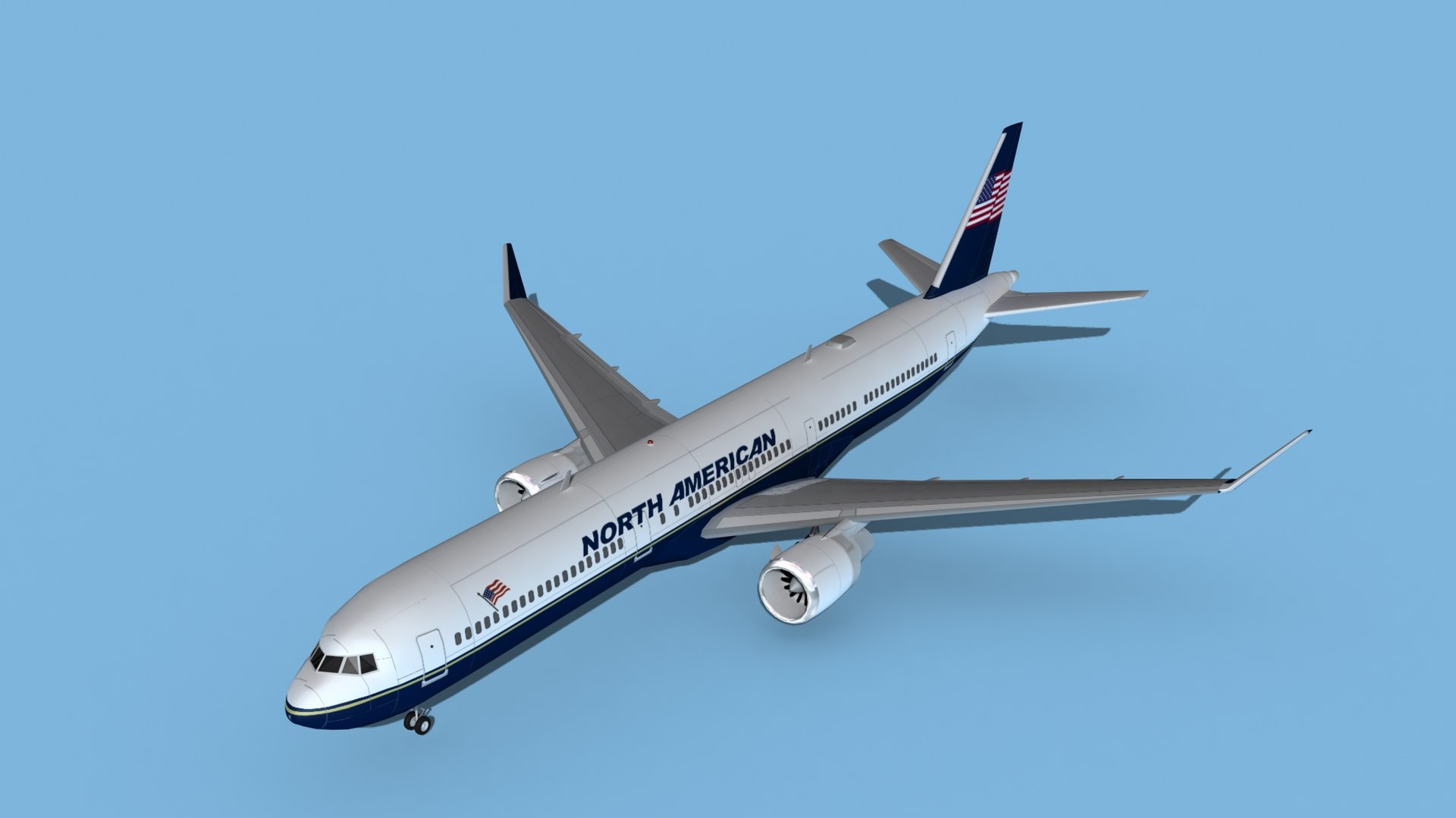 Boeing 767-400 North American 3D Model - TurboSquid 1912369