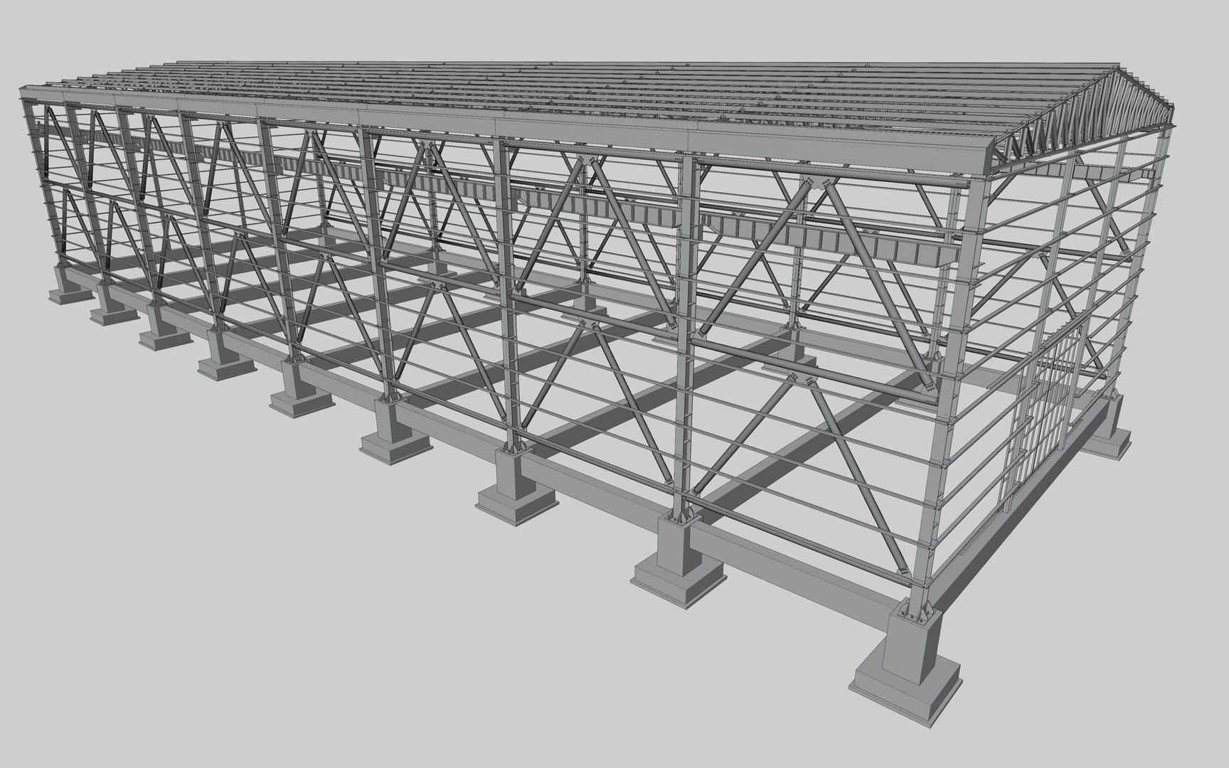 Steel Structure - Warehouse - Type-2 3D model - TurboSquid 1910162