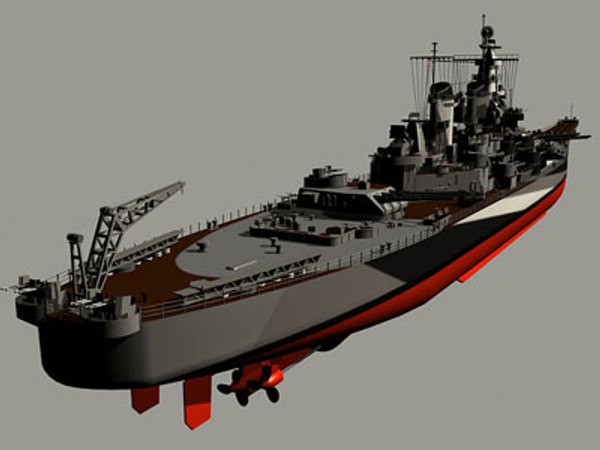 3d uss missouri bb-63 model