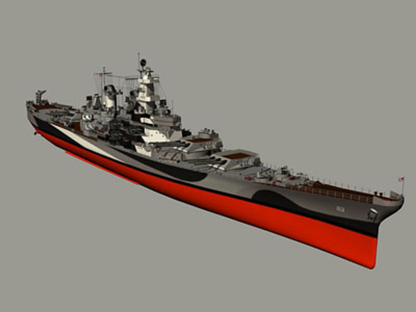 3d uss missouri bb-63 model