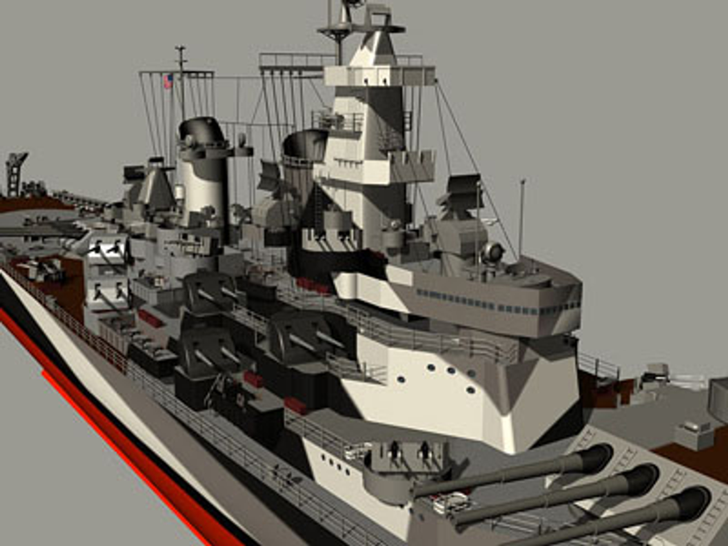 3d uss missouri bb-63 model
