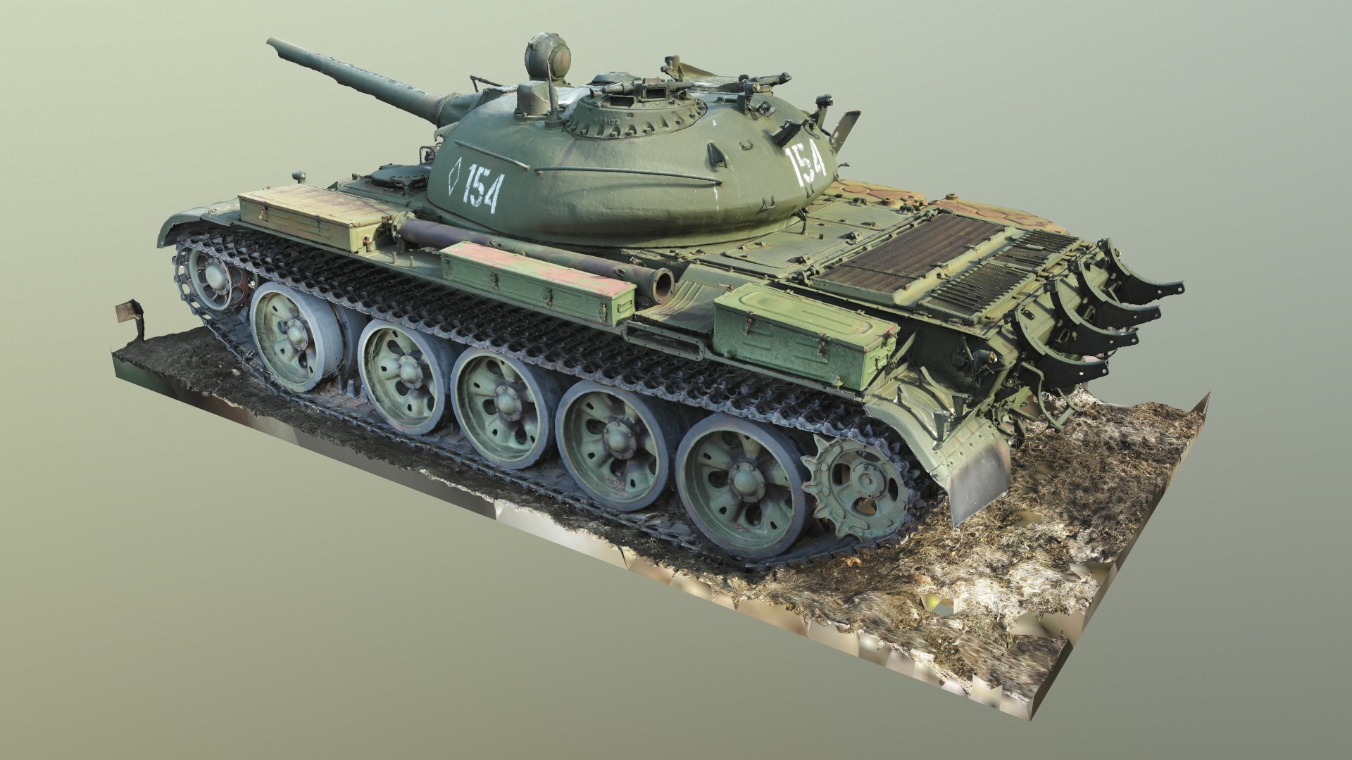 T-54 Main Battle Tank Photogrammetry Scan 3D model - TurboSquid 2179482