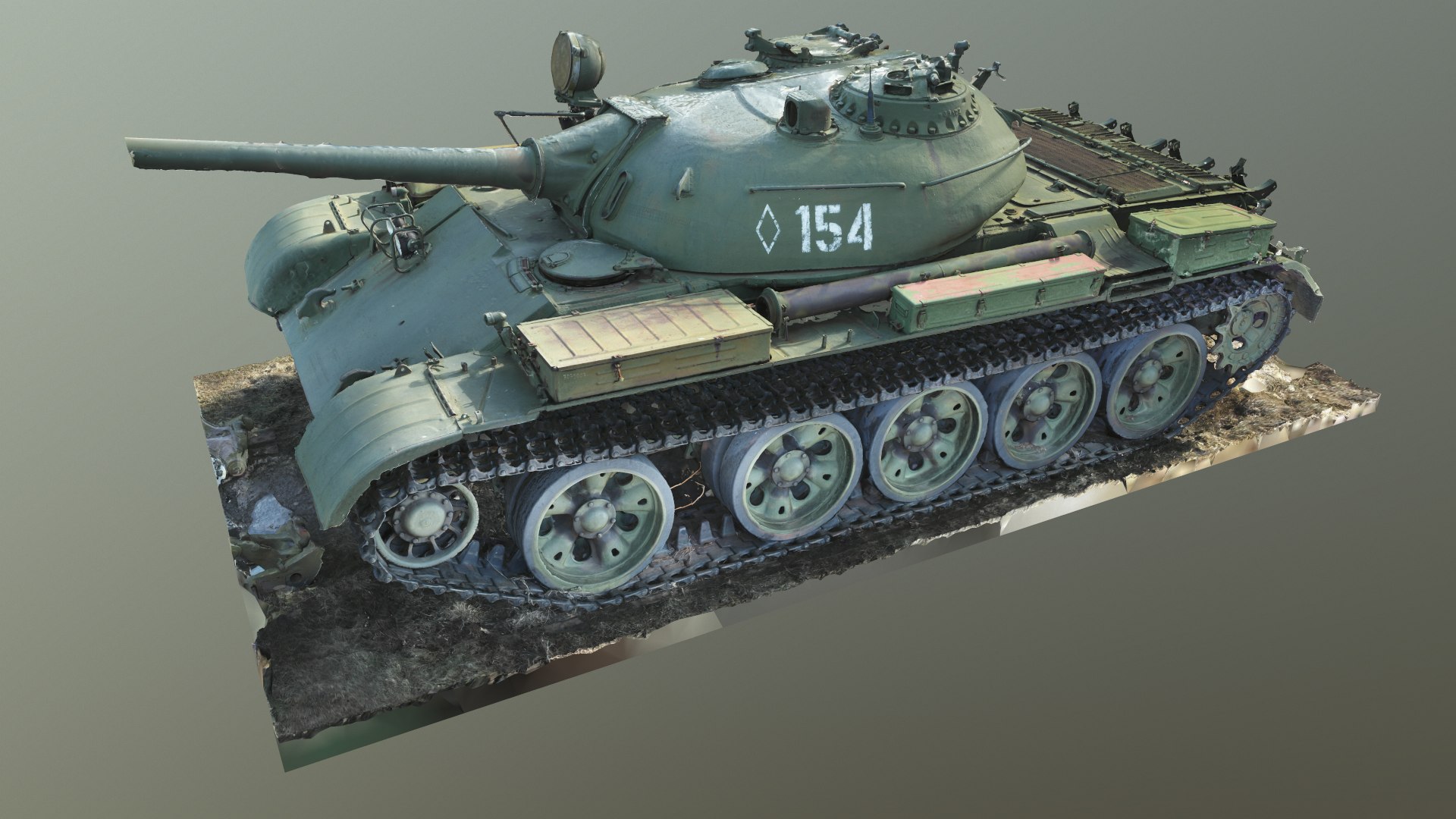 T-54 Main Battle Tank Photogrammetry Scan 3D model - TurboSquid 2179482