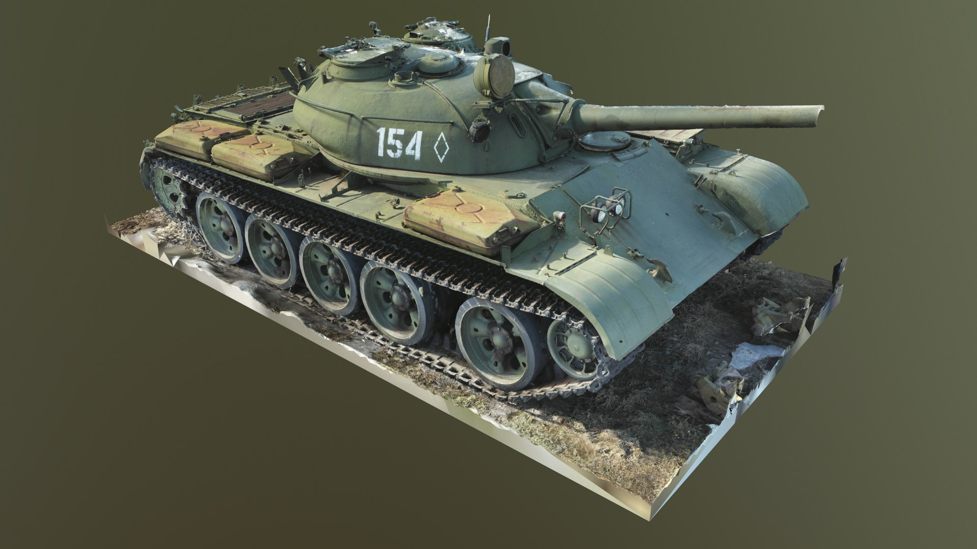 T-54 Main Battle Tank Photogrammetry Scan 3D model - TurboSquid 2179482