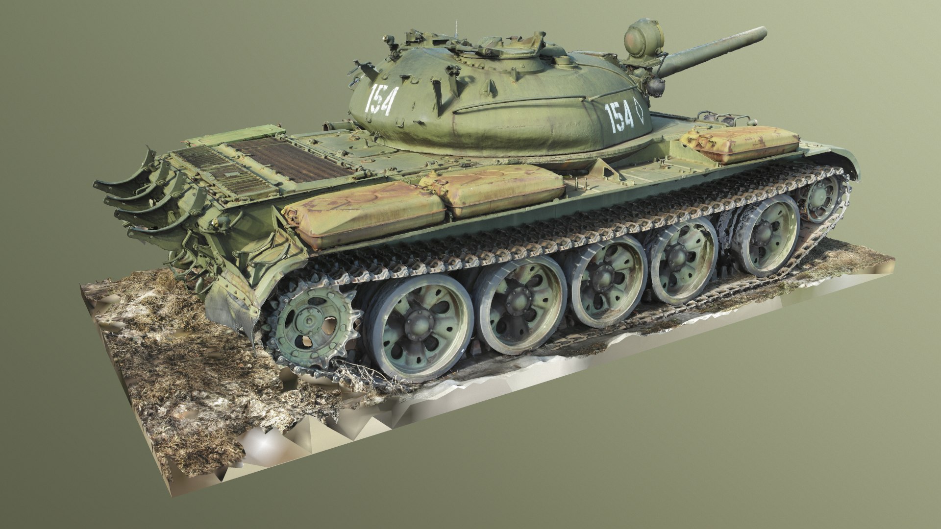 T-54 Main Battle Tank Photogrammetry Scan 3D model - TurboSquid 2179482