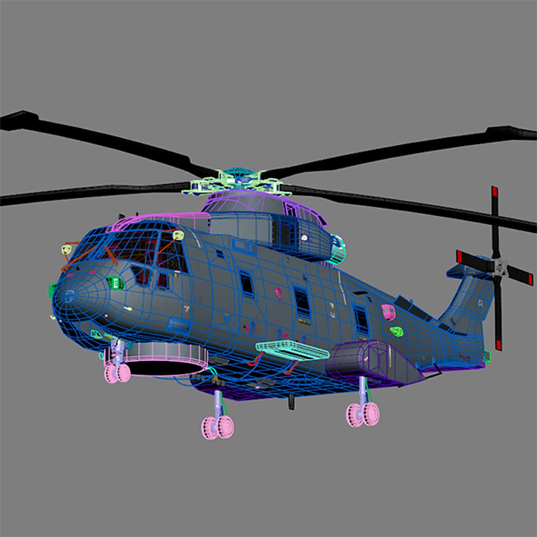 3d Merlin Eh101 Helicopter Model