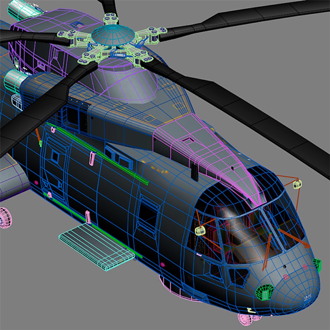 3d Merlin Eh101 Helicopter Model