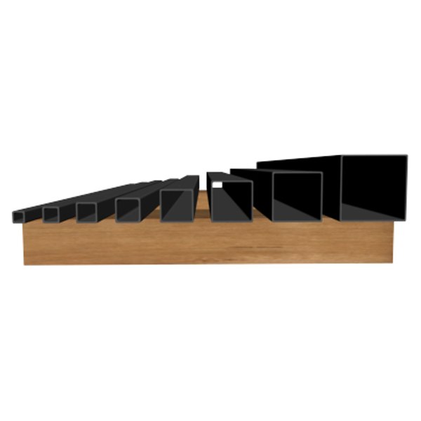 3d model wall square tube steel