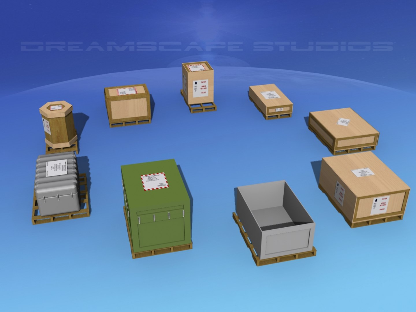 Shipping Crates 3d 3ds