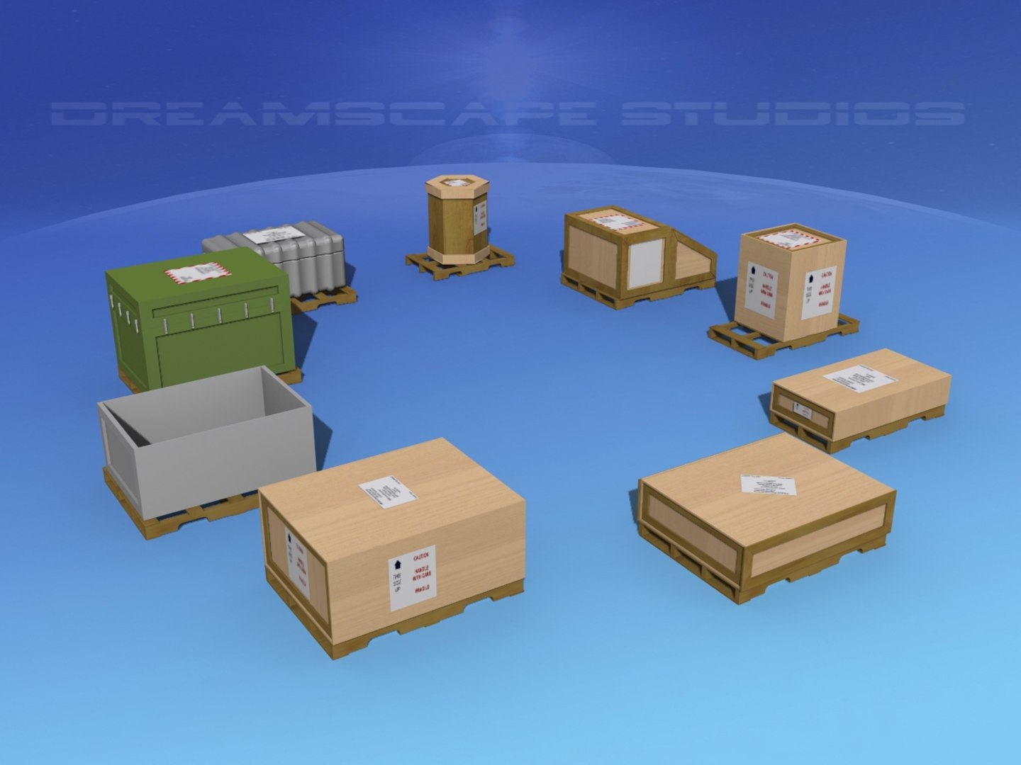 Shipping Crates 3d 3ds