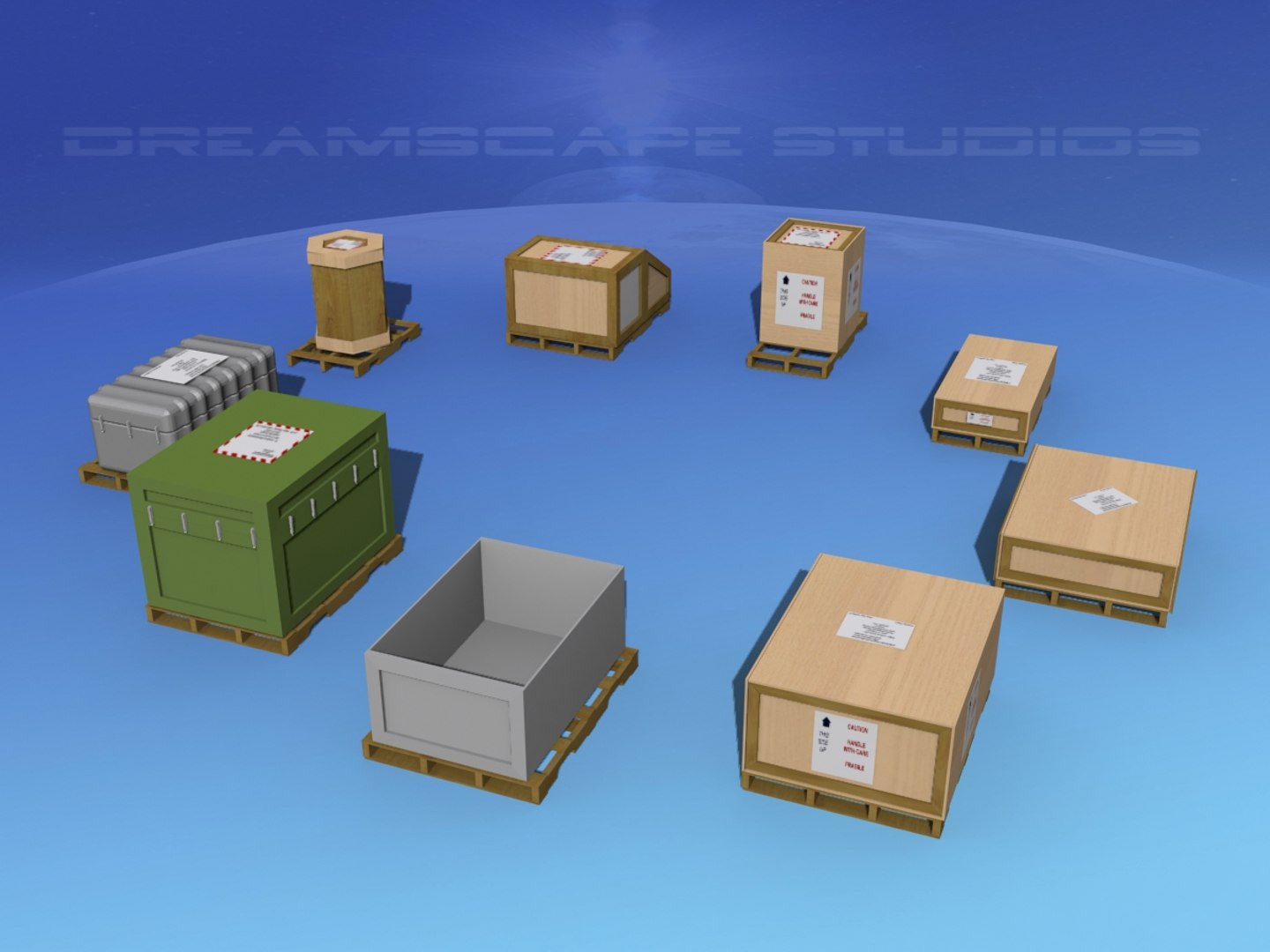 Shipping Crates 3d 3ds