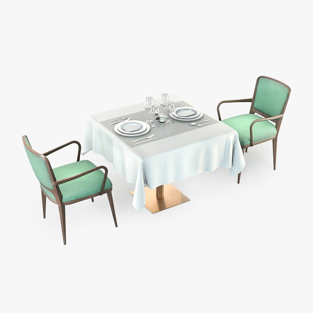 3D Classic Restaurant Table Style Vray Model - TurboSquid 2209498