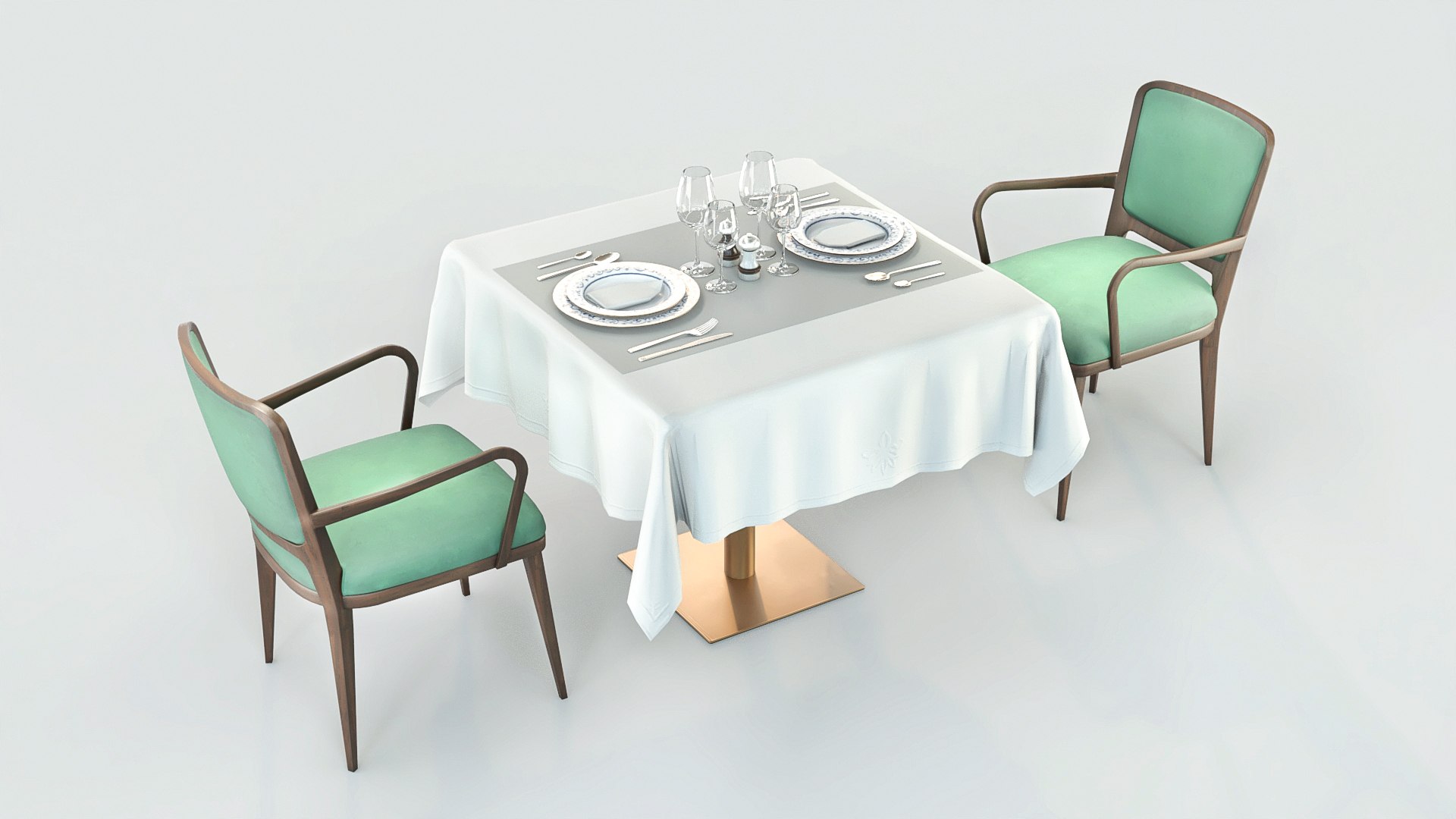 3D Classic Restaurant Table Style Vray Model - TurboSquid 2209498
