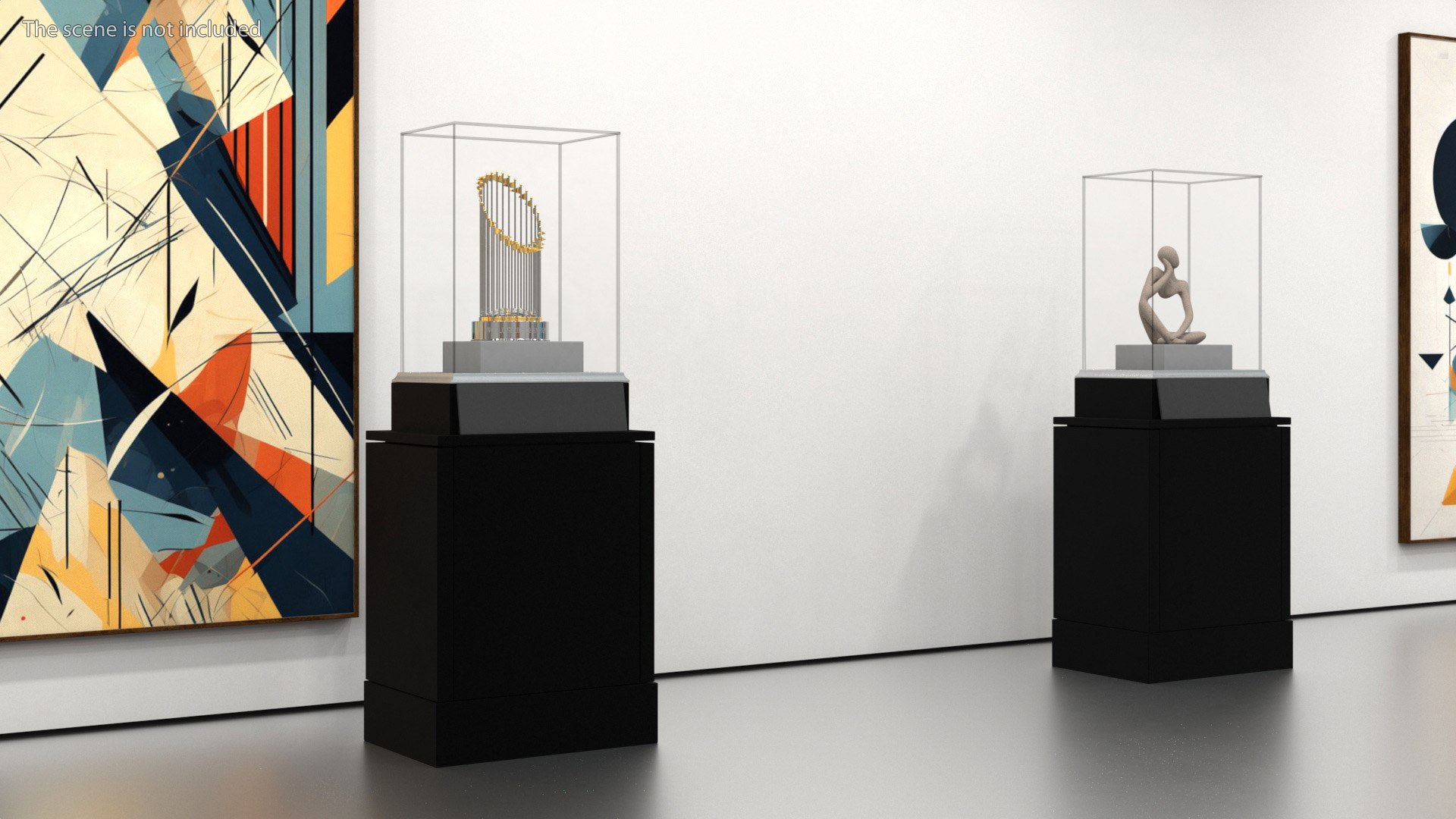 3D Baseball World Series Championship Trophy In Glass Display Case ...