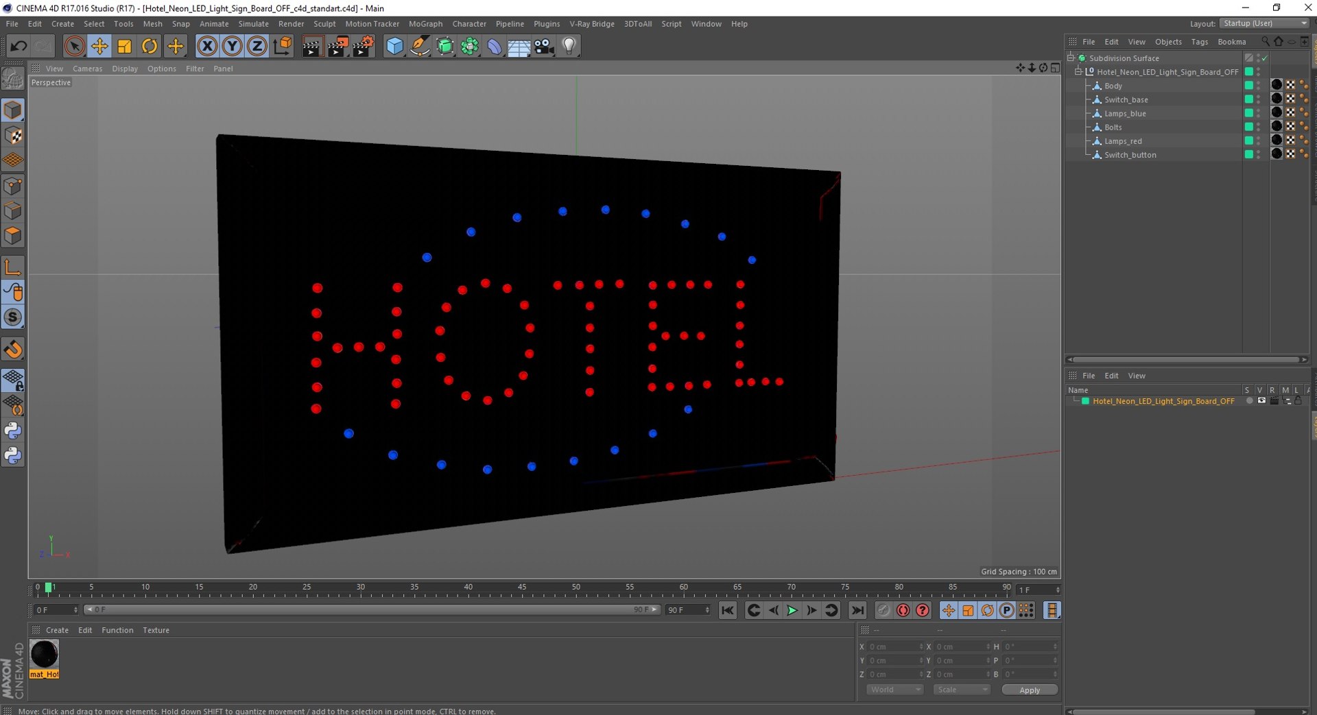 Green Hotel LED Neon Sign ON 3D Model - TurboSquid 2110839