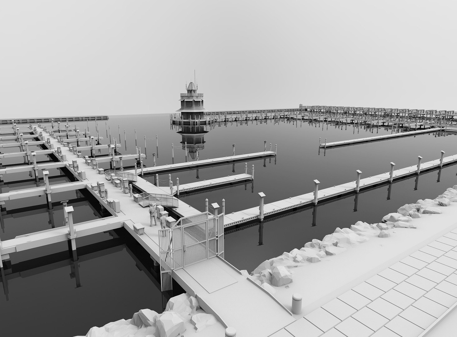 3D floating pier model - TurboSquid 1698555