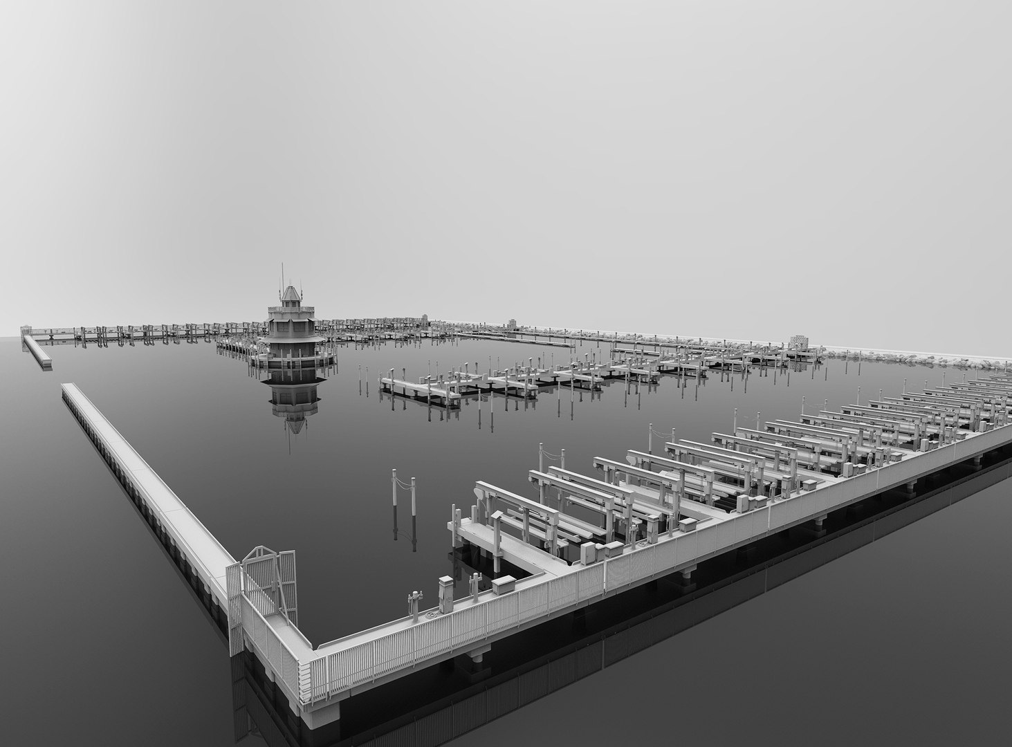 3D floating pier model - TurboSquid 1698555