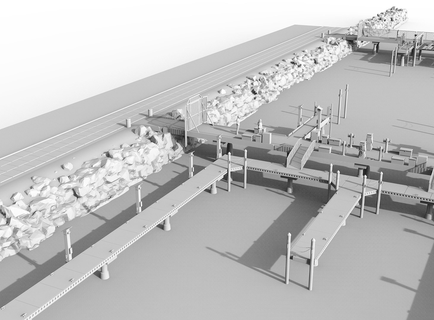 3D floating pier model - TurboSquid 1698555