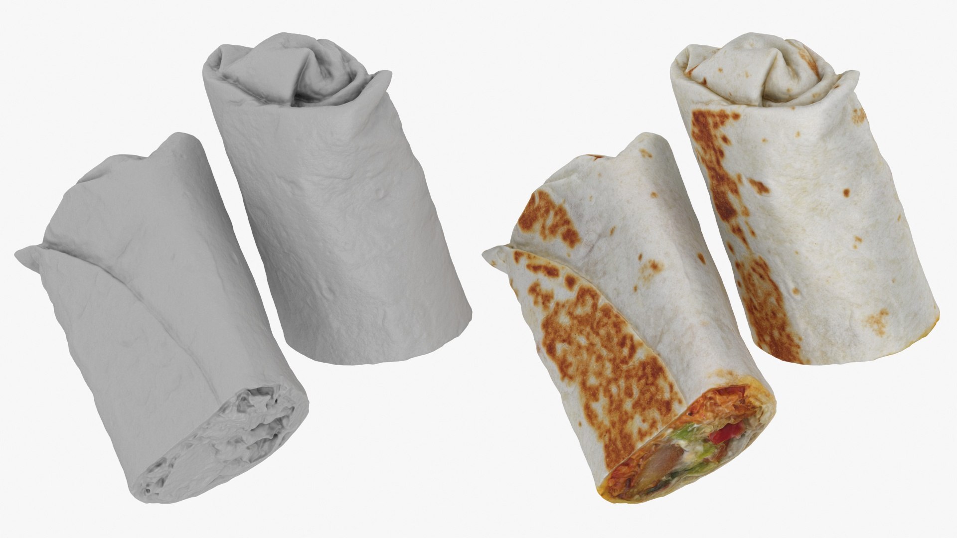 3D Model Burrito Half Collection - TurboSquid 2293036