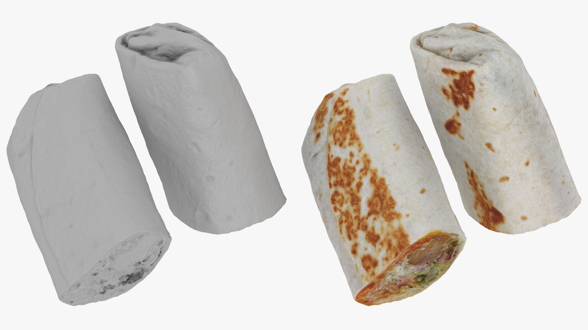 3D Model Burrito Half Collection - TurboSquid 2293036