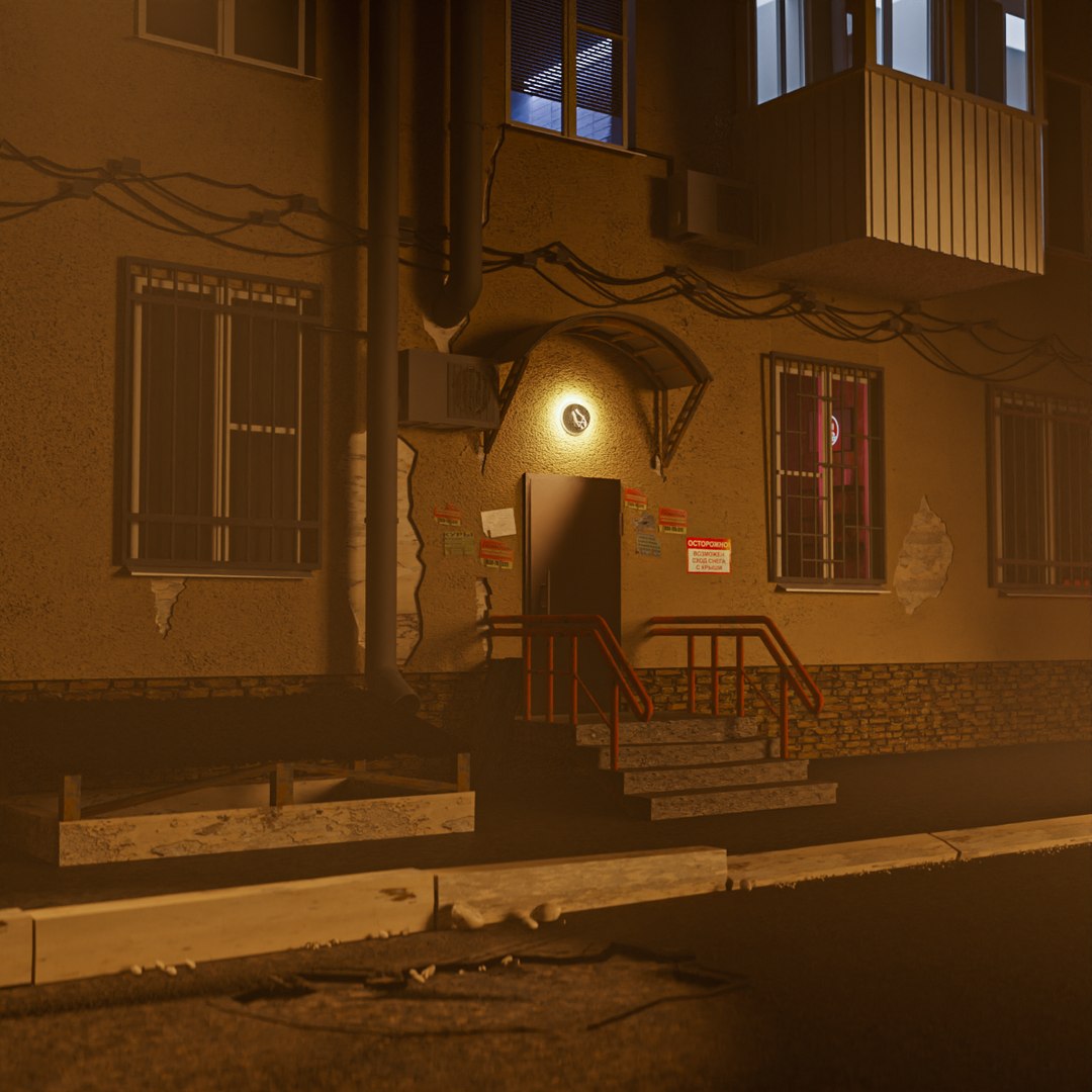 Stalinka Russian Entrance 3D Model - TurboSquid 2193691