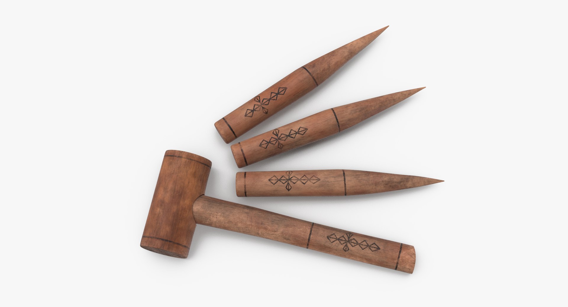 3d Wooden Mallet Stakes