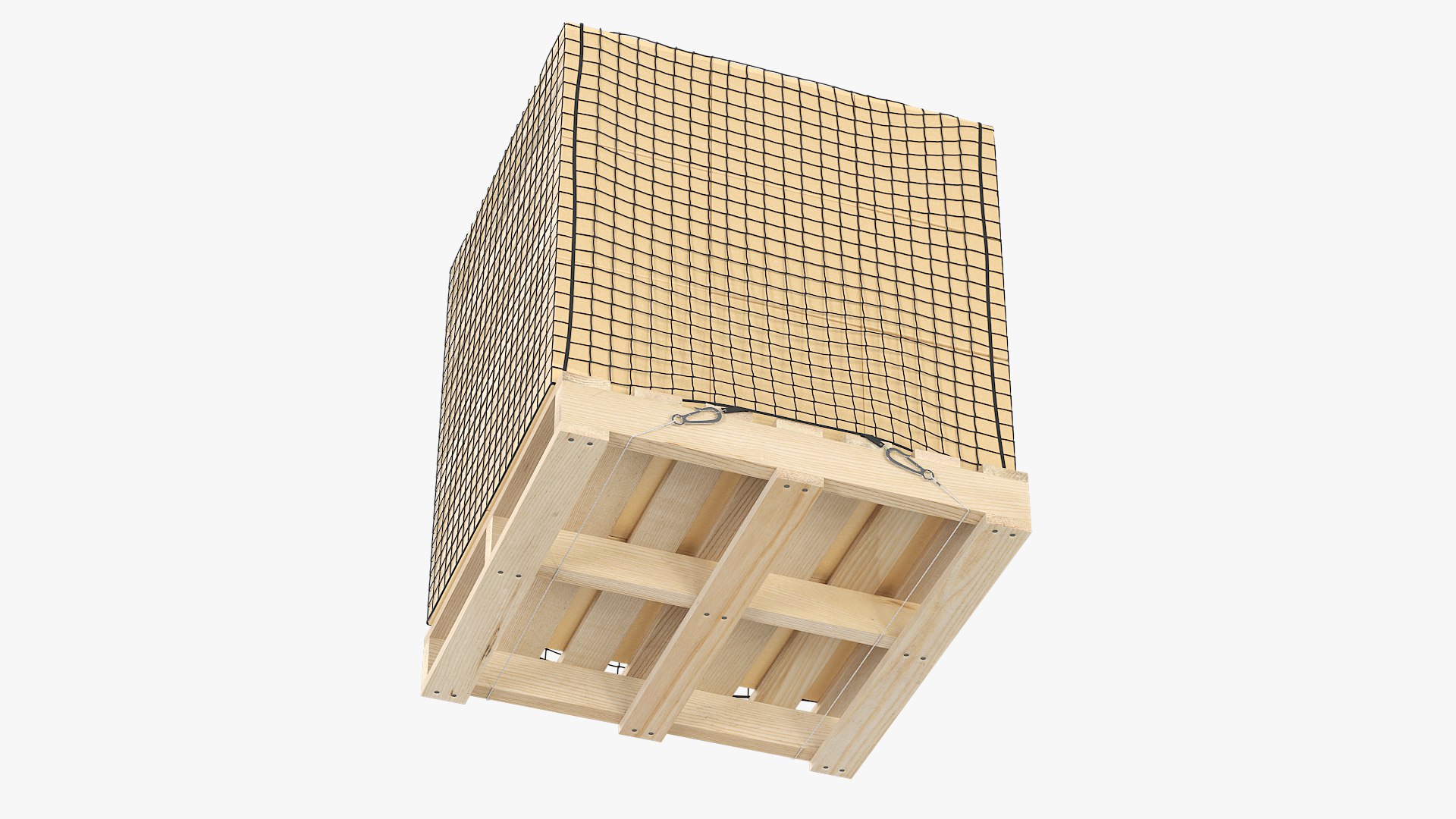 3D Cargo Pallet With Elastic Net Cover Beige And Black - TurboSquid 2450266