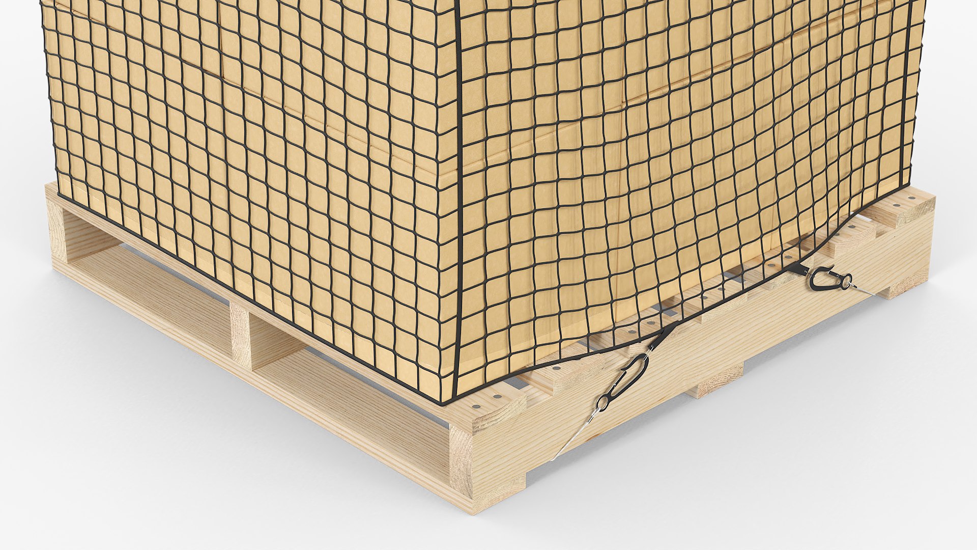 3D Cargo Pallet With Elastic Net Cover Beige And Black - TurboSquid 2450266