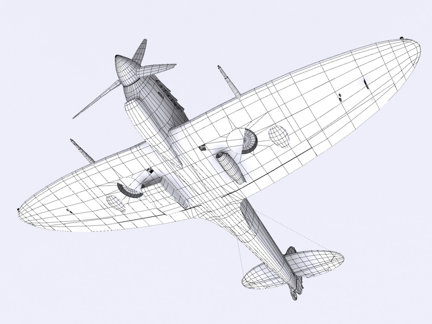 Supermarine Spitfire Fighter 4th 3d Model