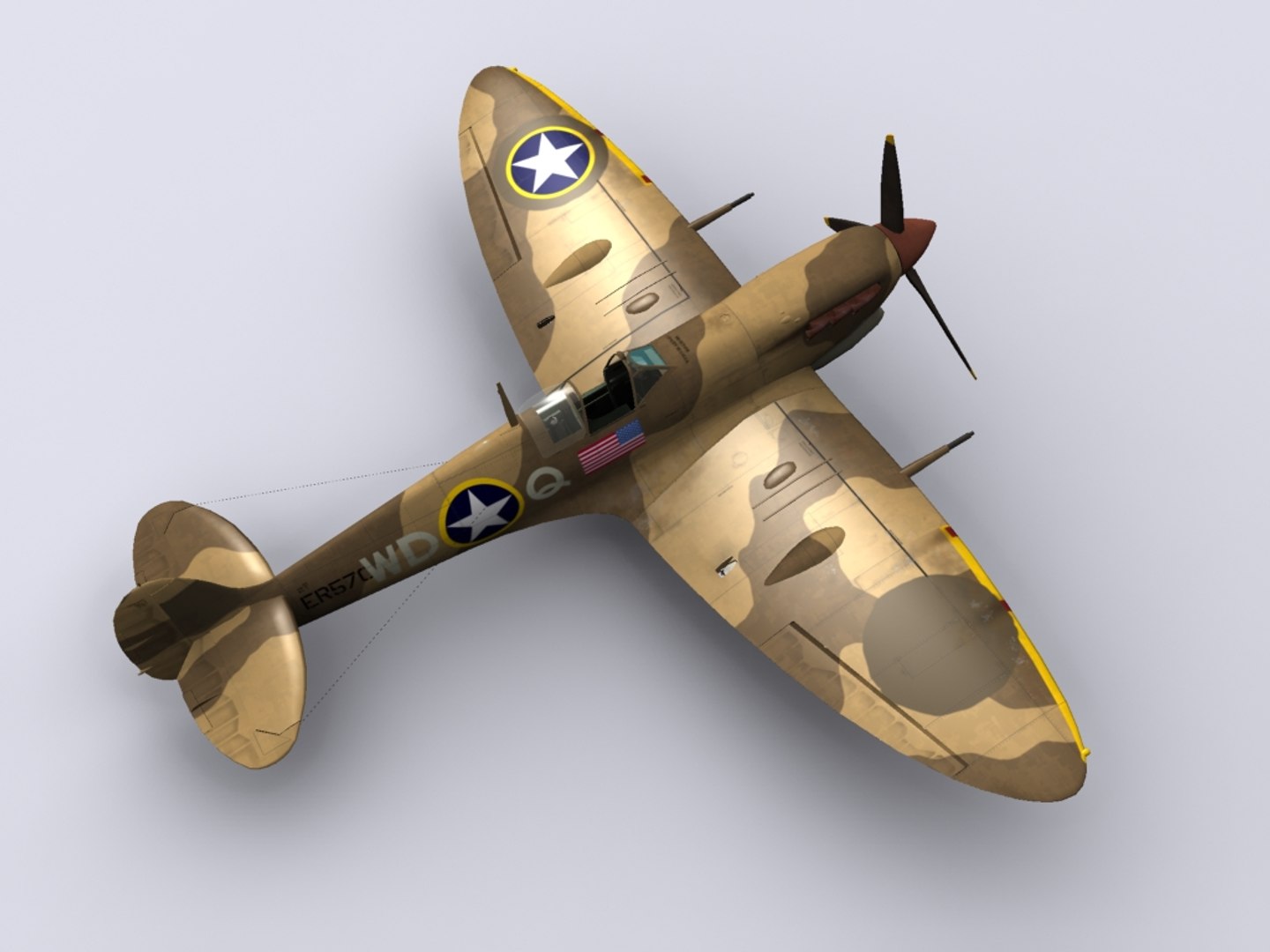 Supermarine Spitfire Fighter 4th 3d Model