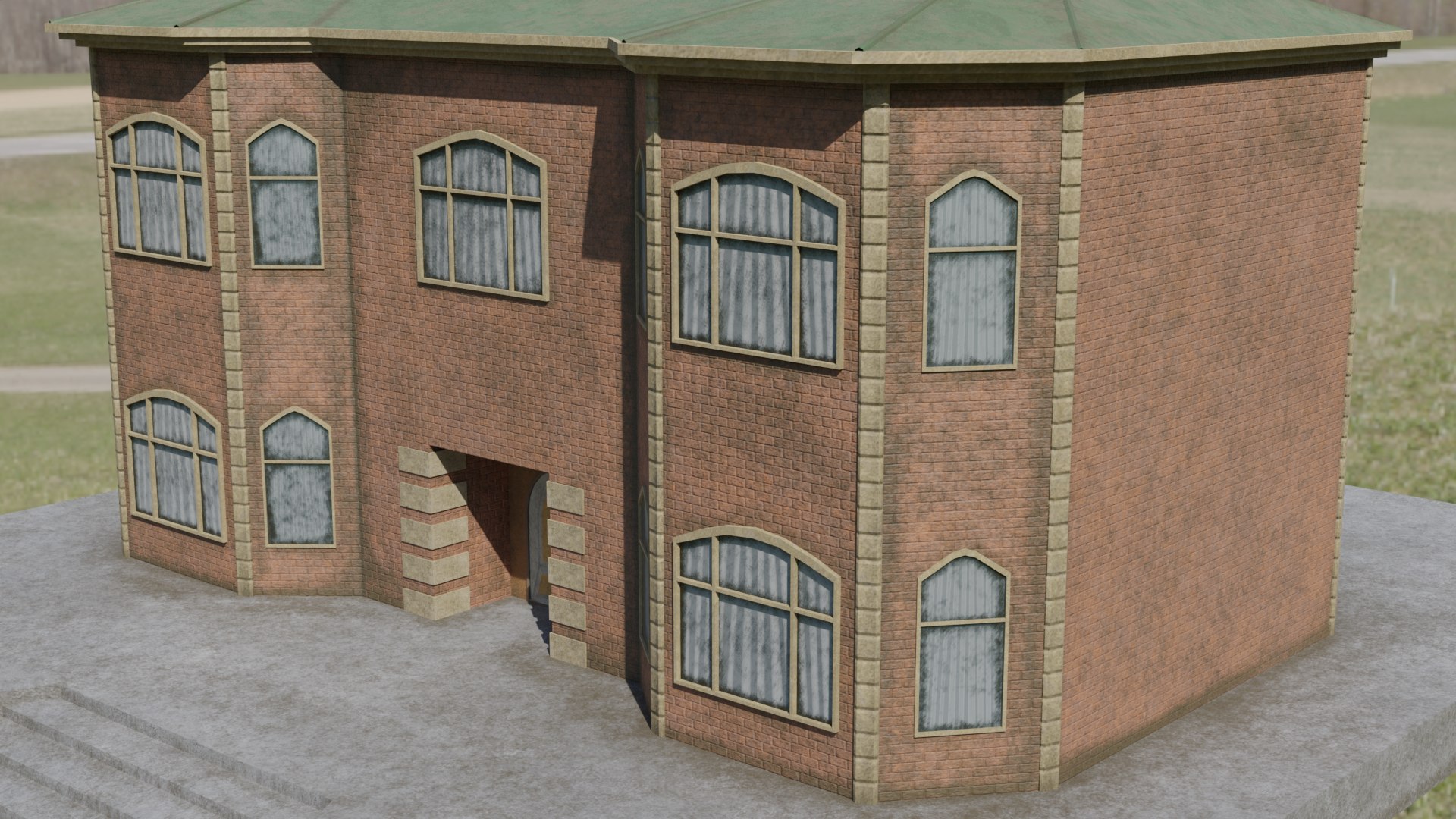 3D Brick House Model - TurboSquid 2047069