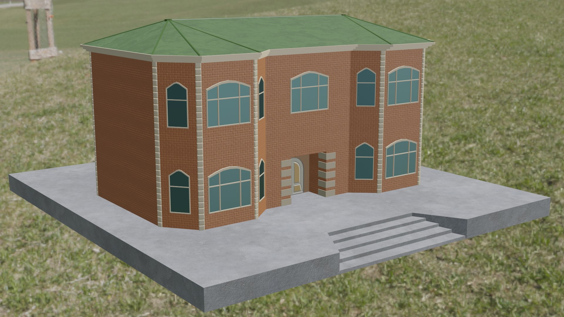 3D Brick House Model - TurboSquid 2047069
