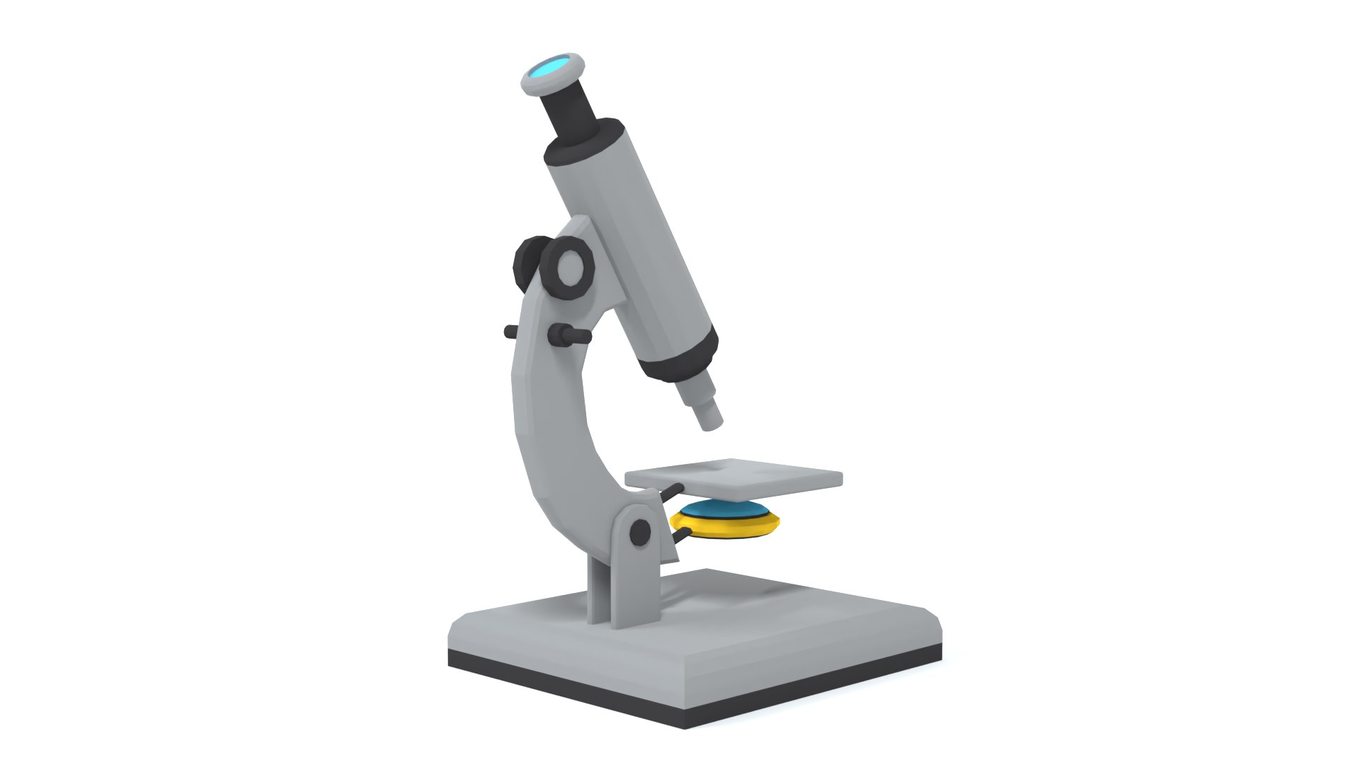 3D Model Low Poly Cartoon Microscope - TurboSquid 1817578