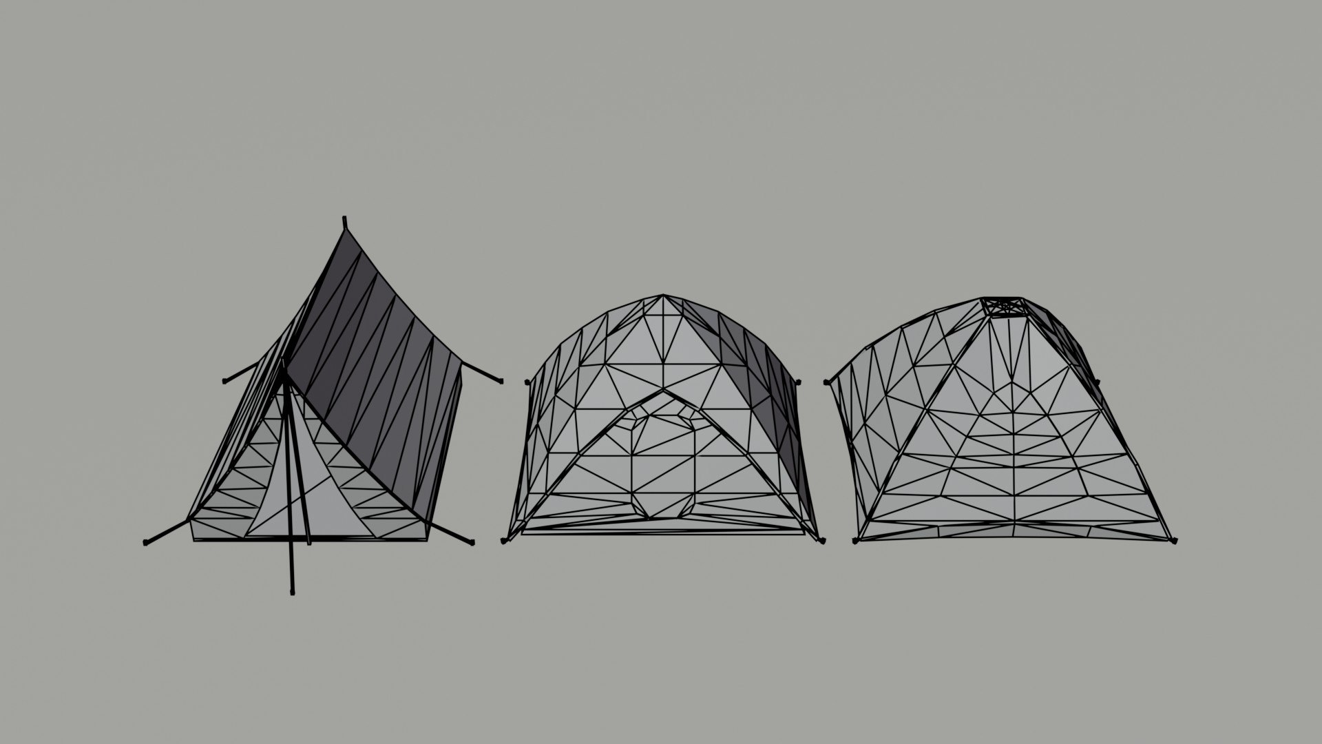 Low-poly Cartoon Tents Polygonal Style 3D Model - TurboSquid 2246698