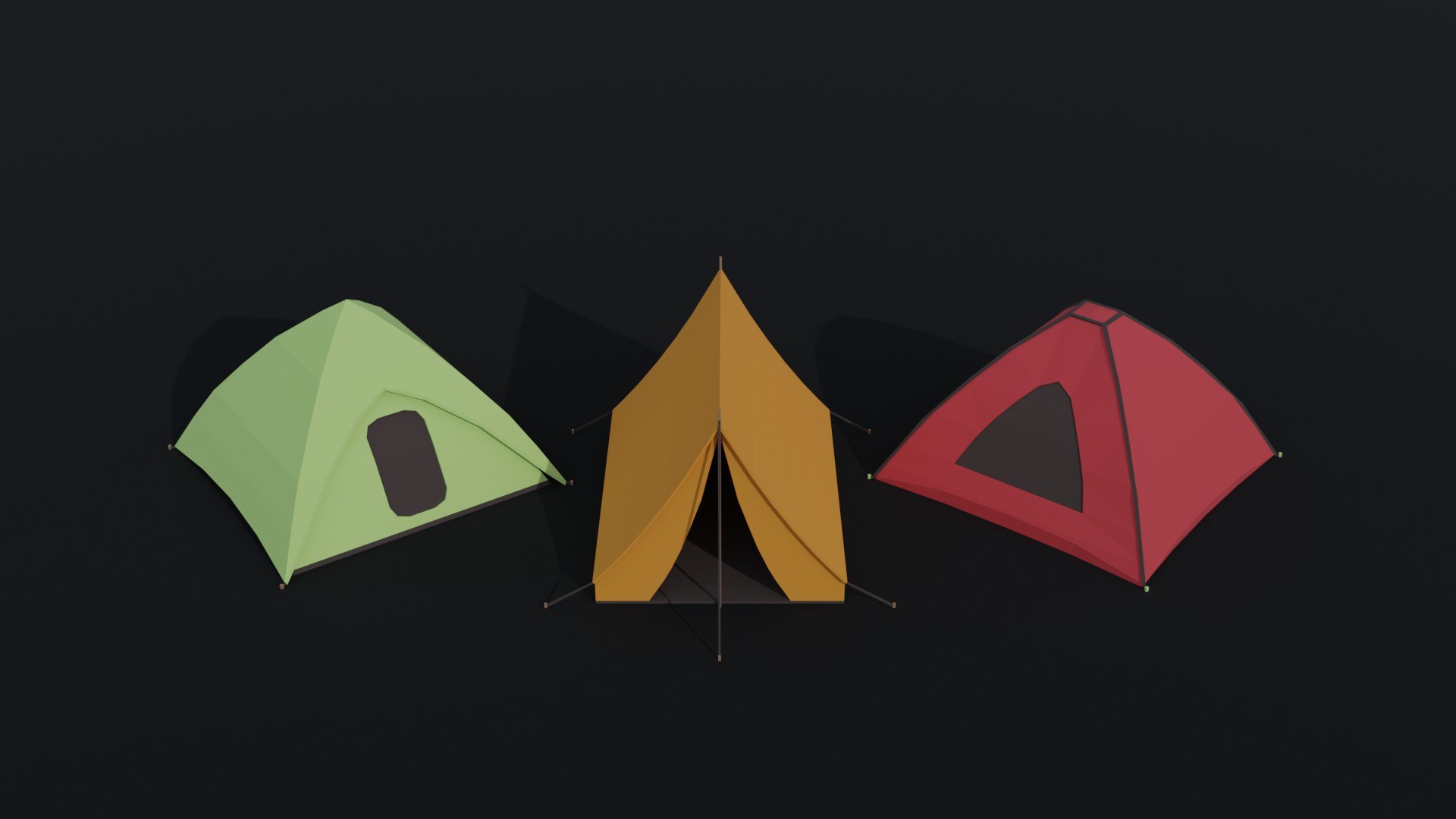 Low-poly Cartoon Tents Polygonal Style 3D Model - TurboSquid 2246698