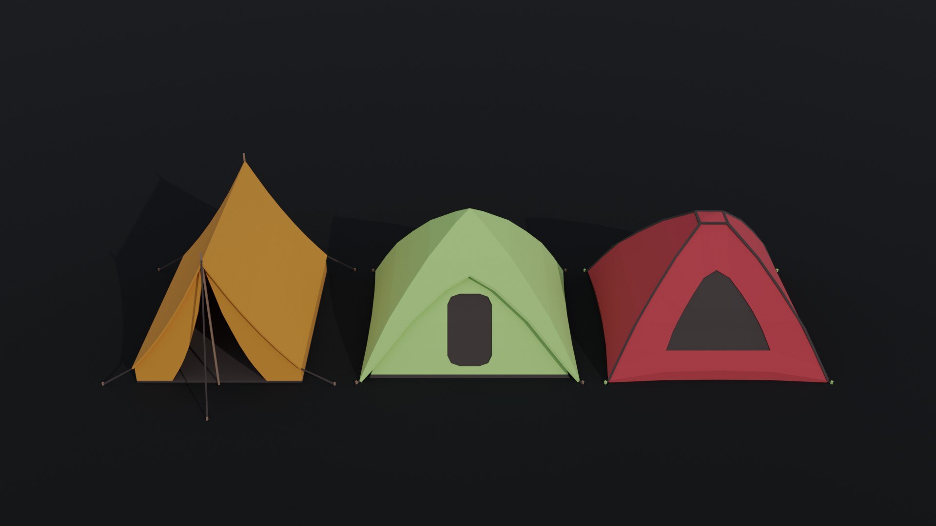 Low-poly Cartoon Tents Polygonal Style 3D Model - TurboSquid 2246698