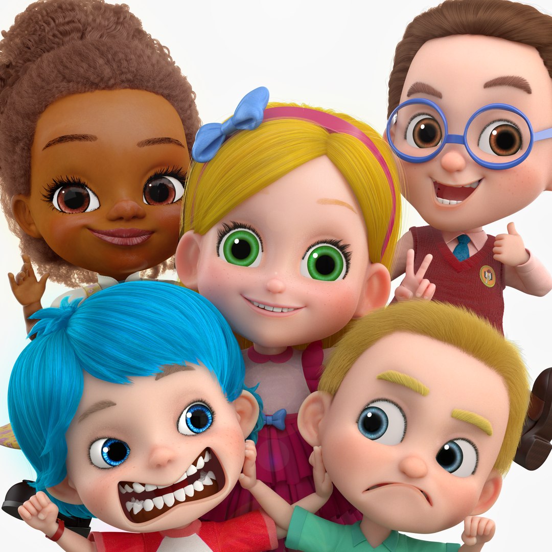 3D Cartoon Friends - TurboSquid 1990466