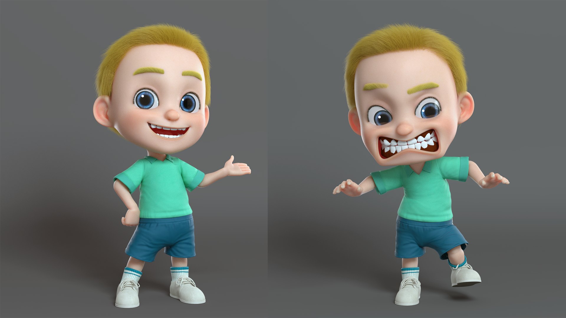 3D Cartoon Friends - TurboSquid 1990466