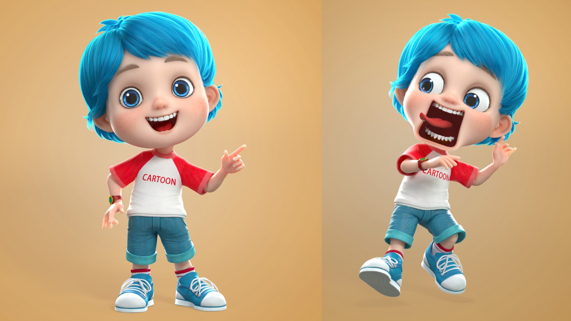 3D Cartoon Friends - TurboSquid 1990466