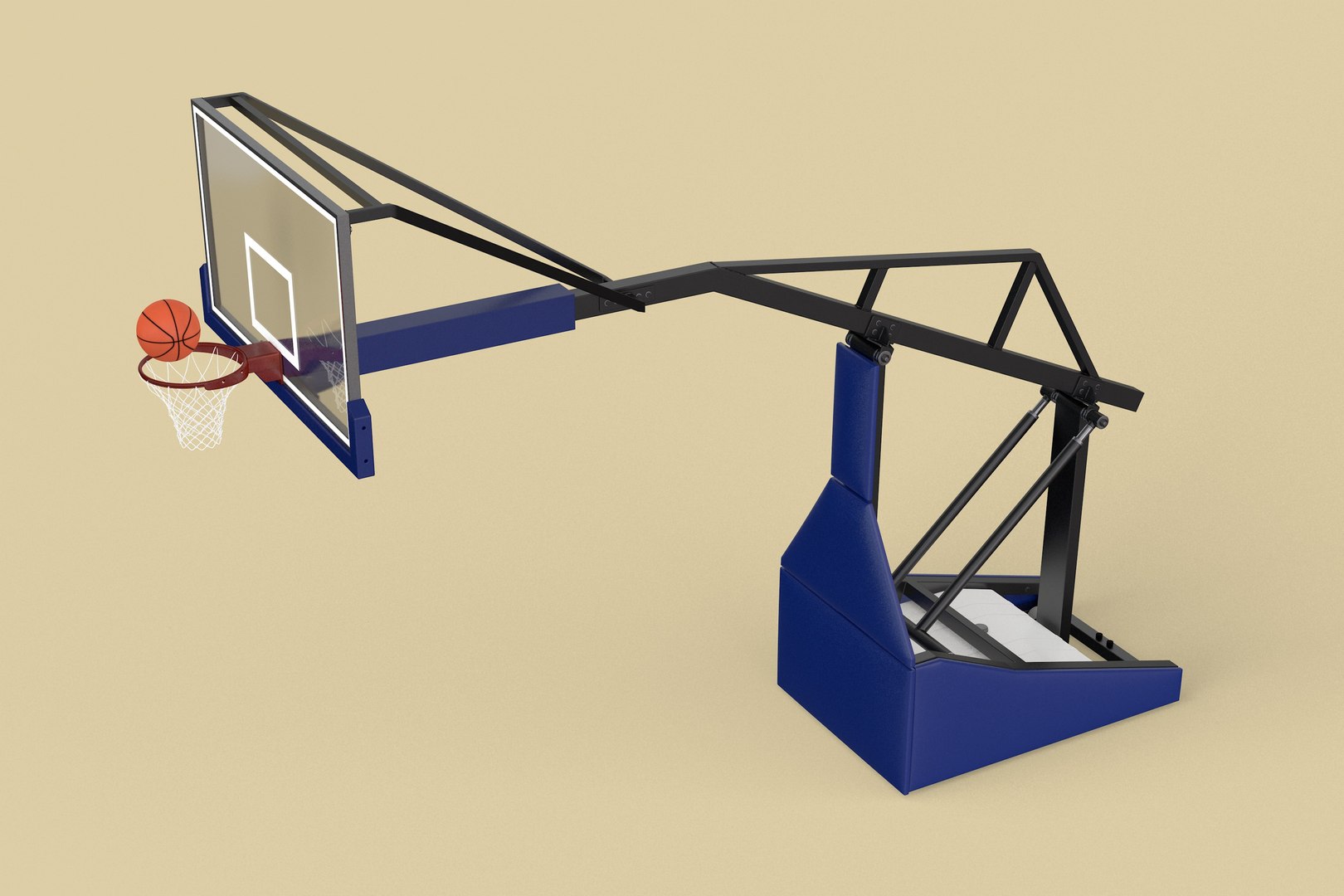 Basketball Backboard And Ball Model - TurboSquid 2204338