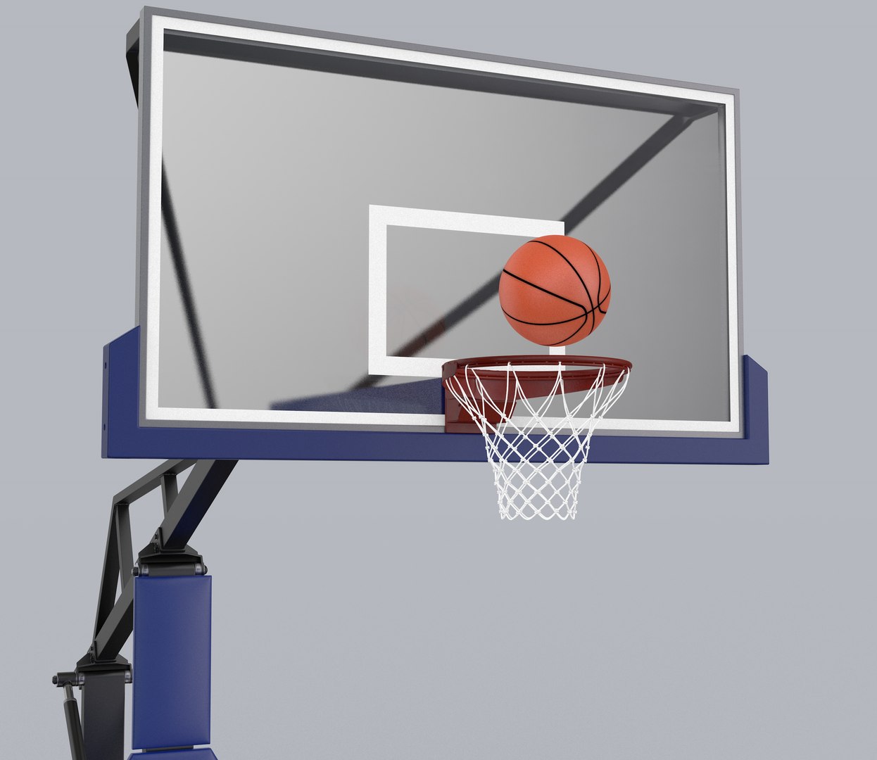 Basketball Backboard And Ball Model - TurboSquid 2204338