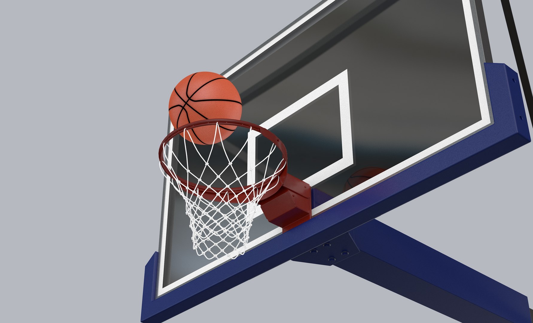 Basketball Backboard And Ball Model - TurboSquid 2204338