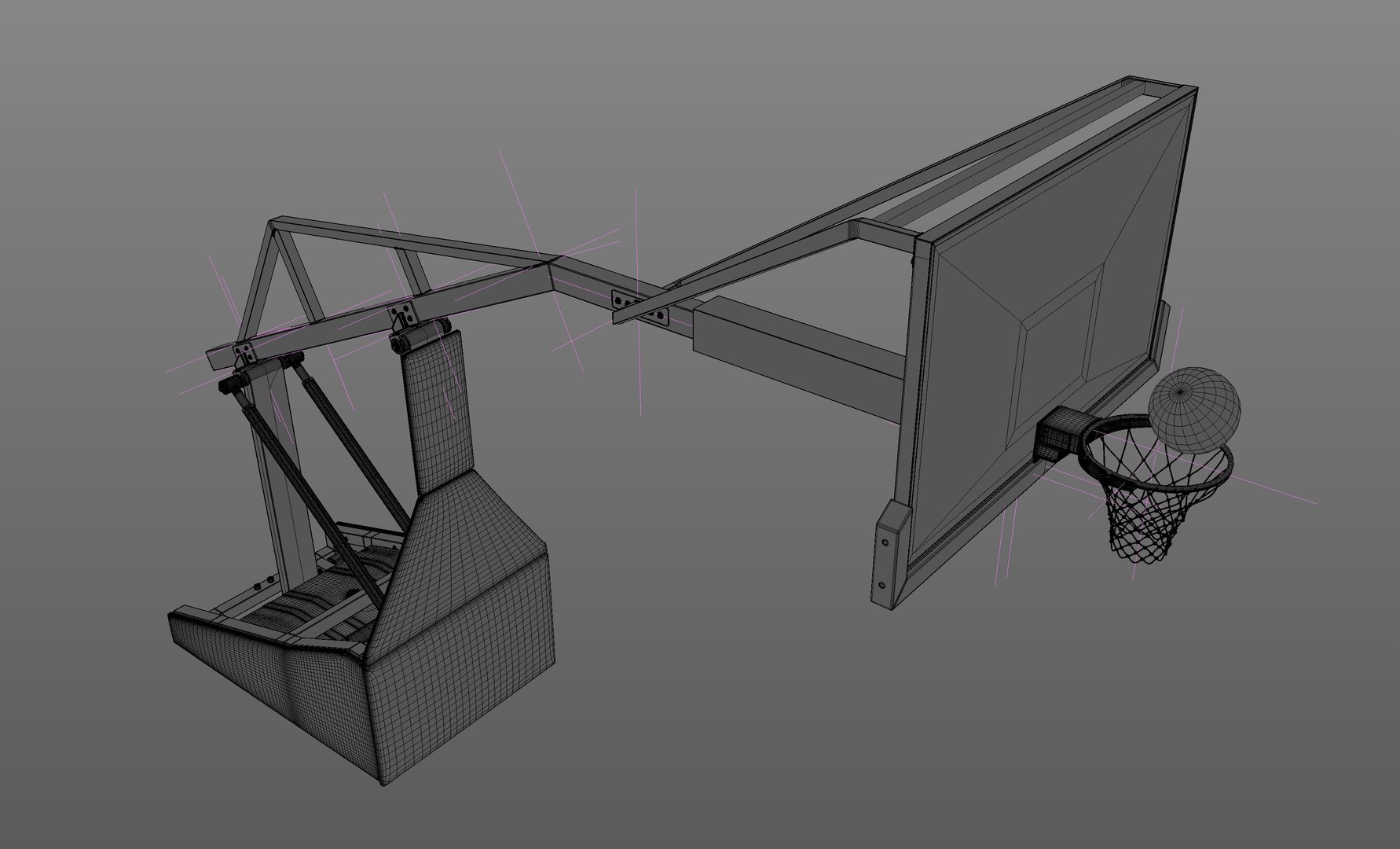 Basketball Backboard And Ball Model - TurboSquid 2204338