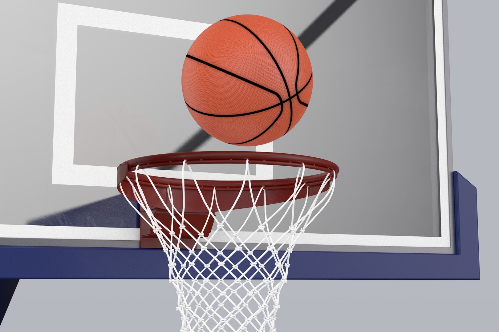 Basketball Backboard And Ball Model - TurboSquid 2204338