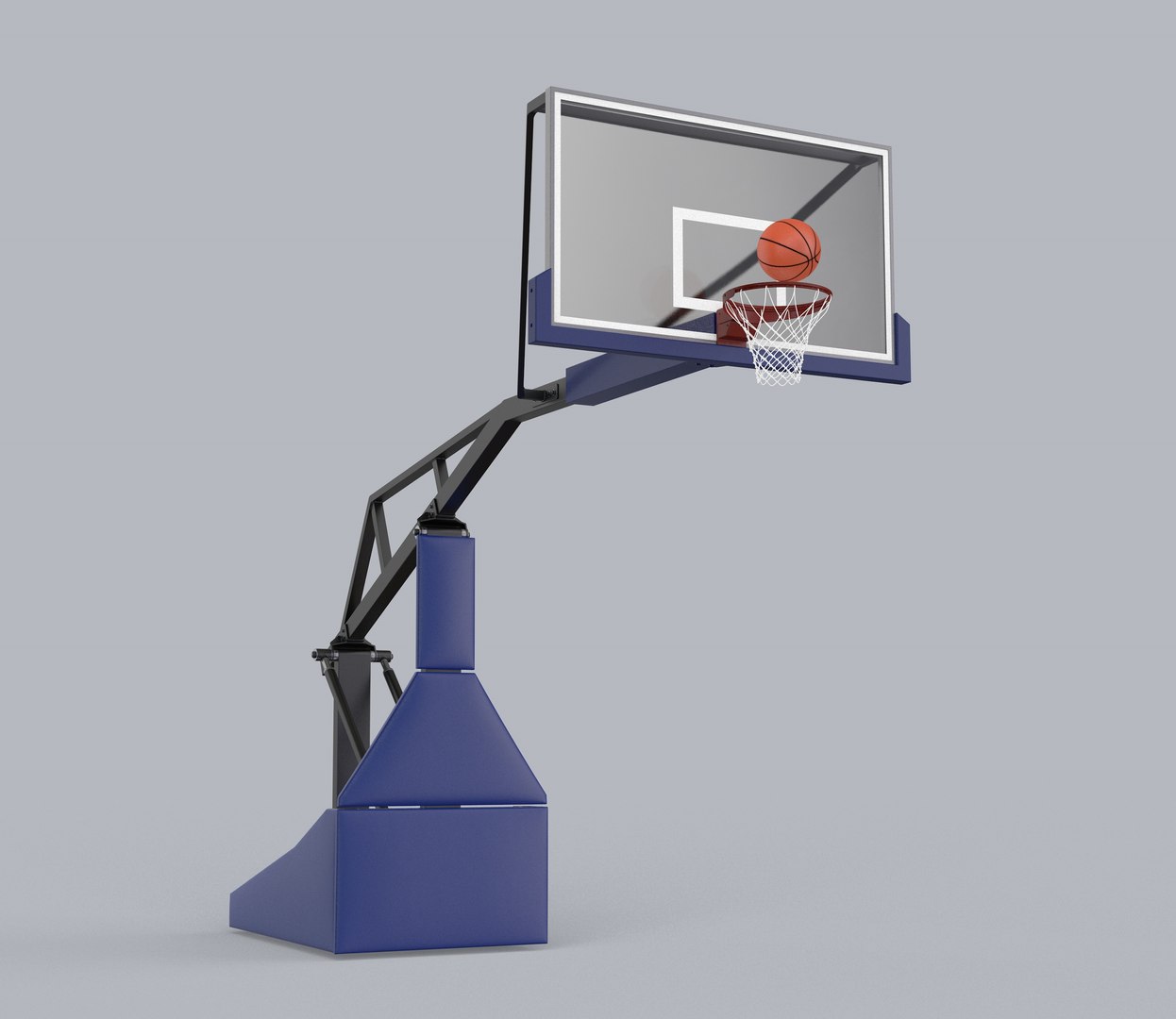 Basketball Backboard And Ball Model - TurboSquid 2204338