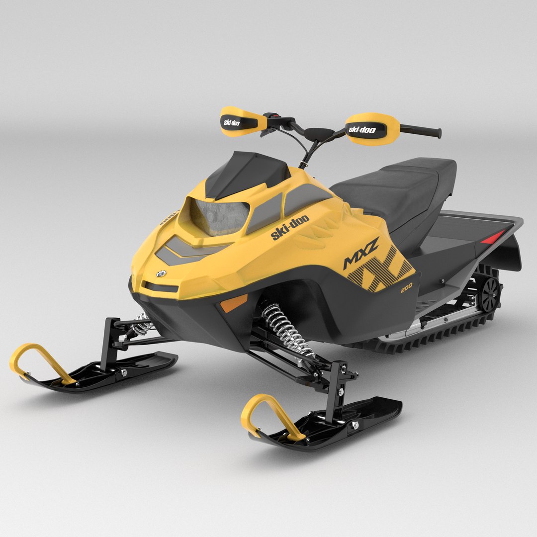 Snowmobile Ski-Doo MXZ 200 Black-Yellow 2025 3D - TurboSquid 2298136